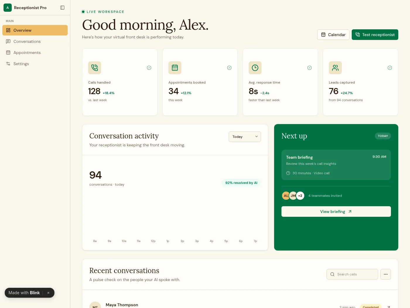 AI Receptionist Pro