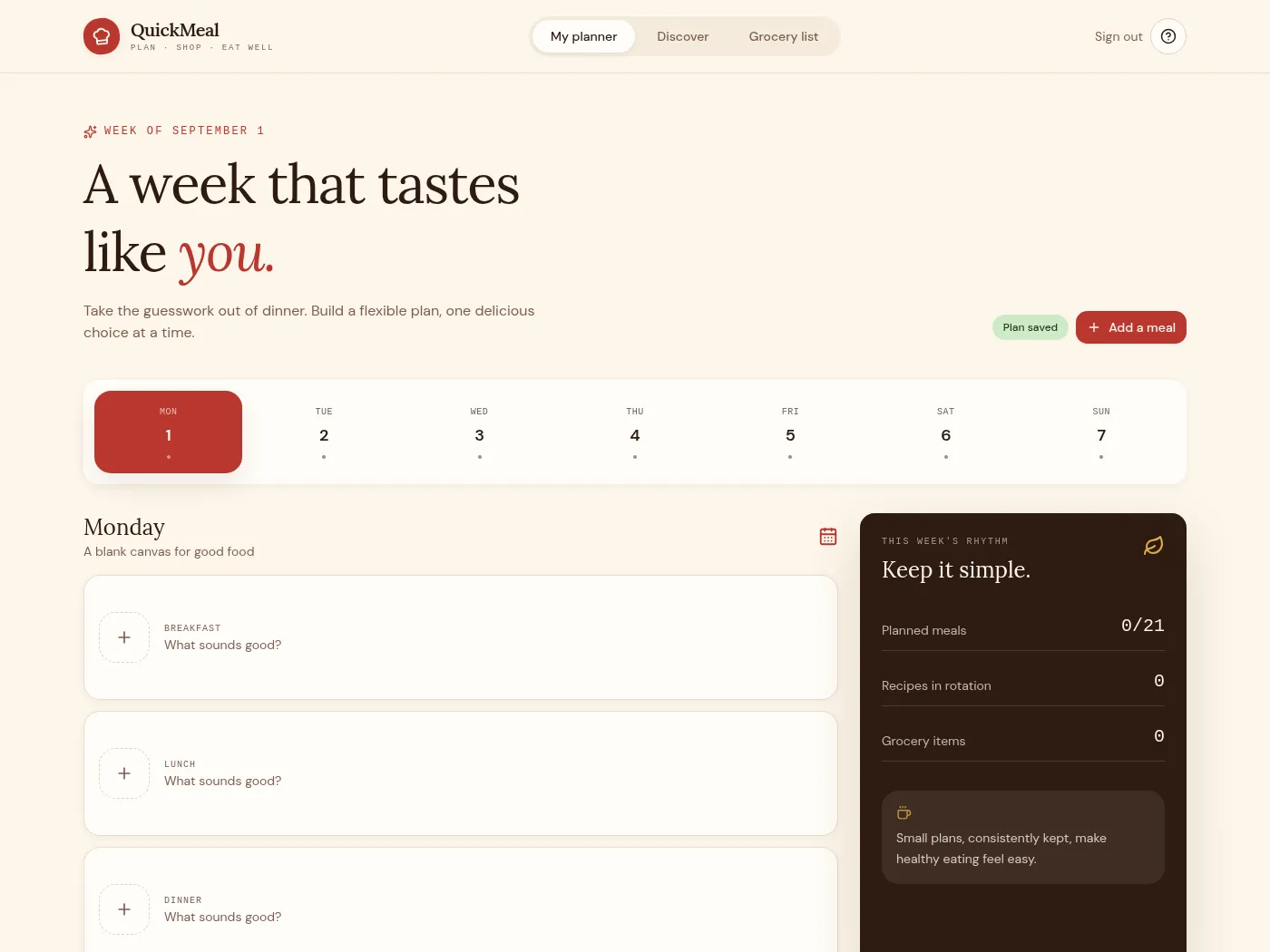 QuickMeal Planner