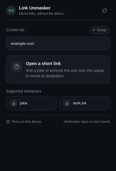 Link Unmasker Extension