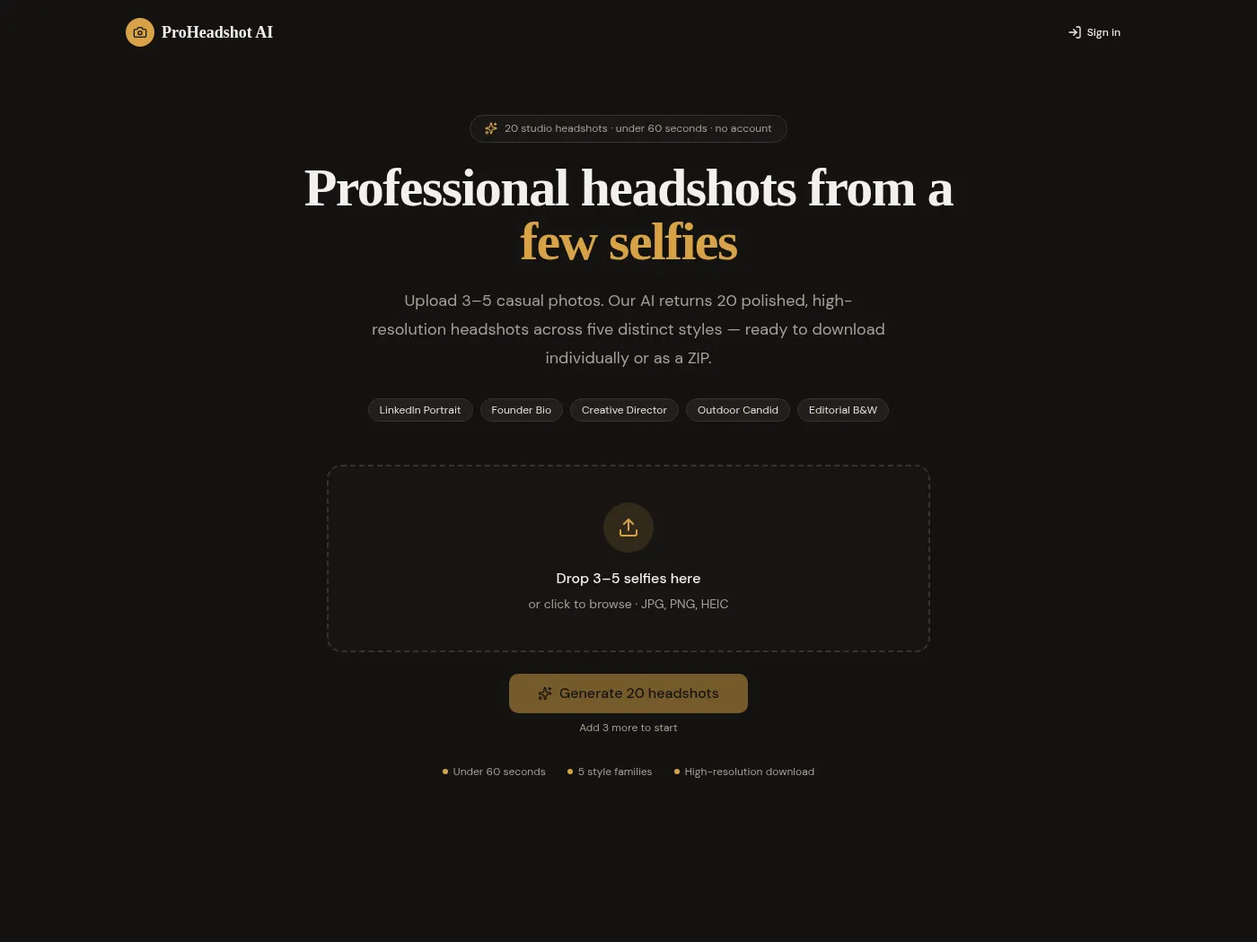 ProHeadshot AI Studio