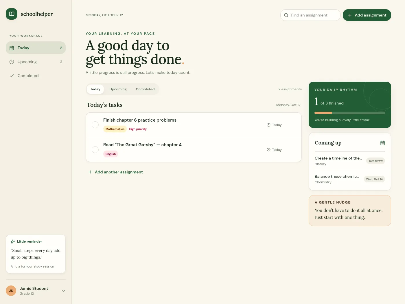 SchoolHelper Web App