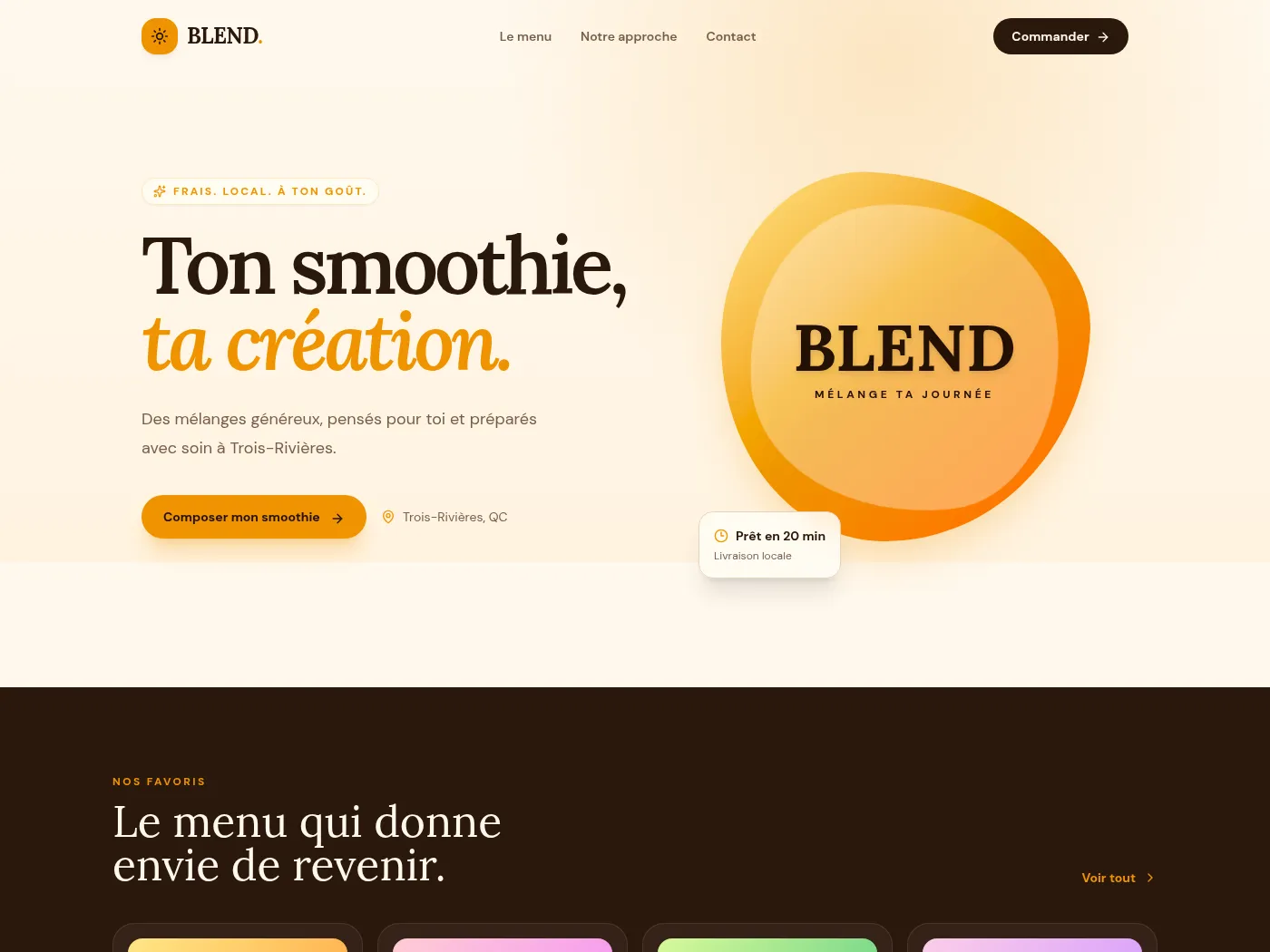 BLEND Commande Smoothie
