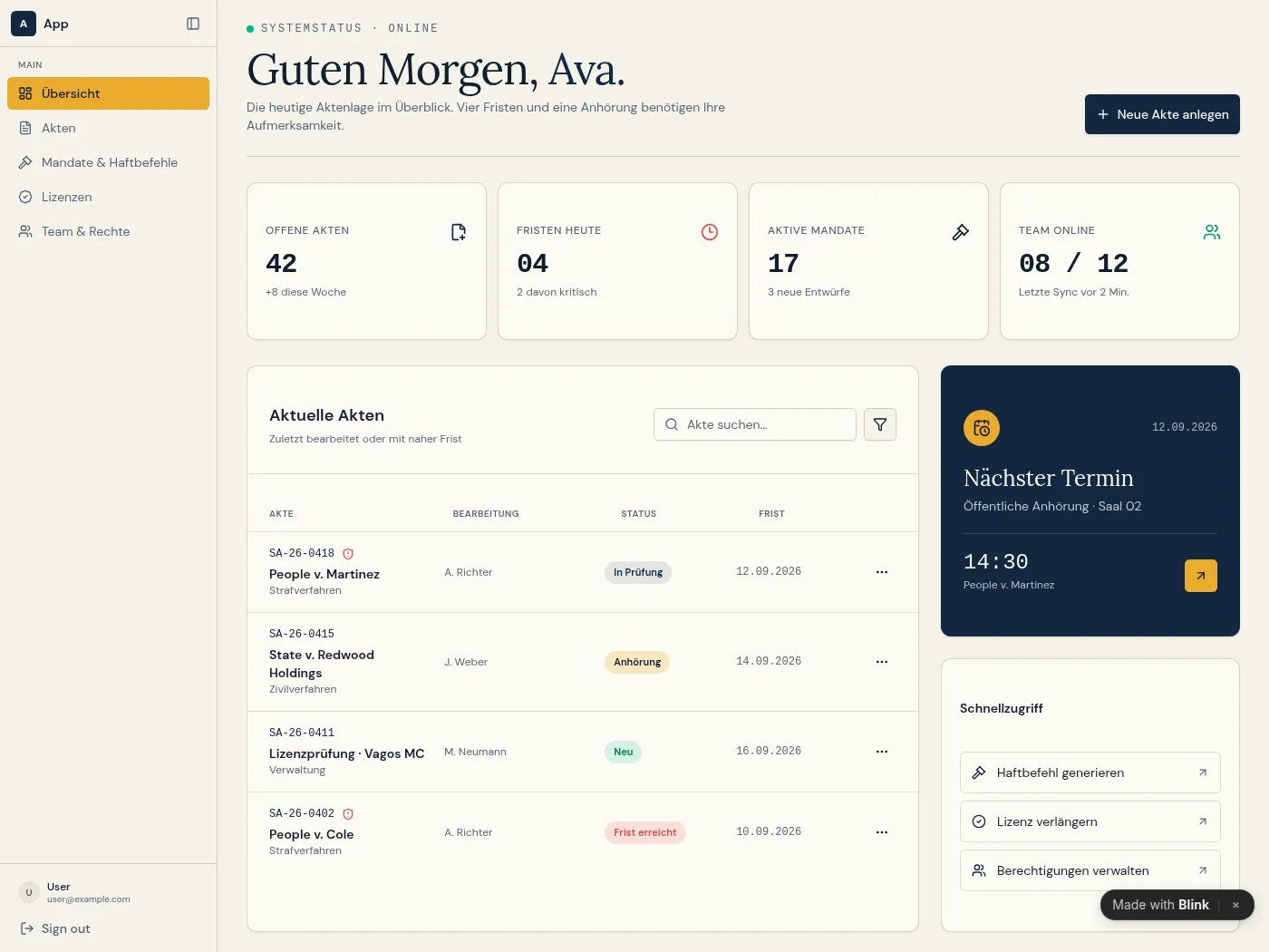 Justiz Dashboard FiveM RP