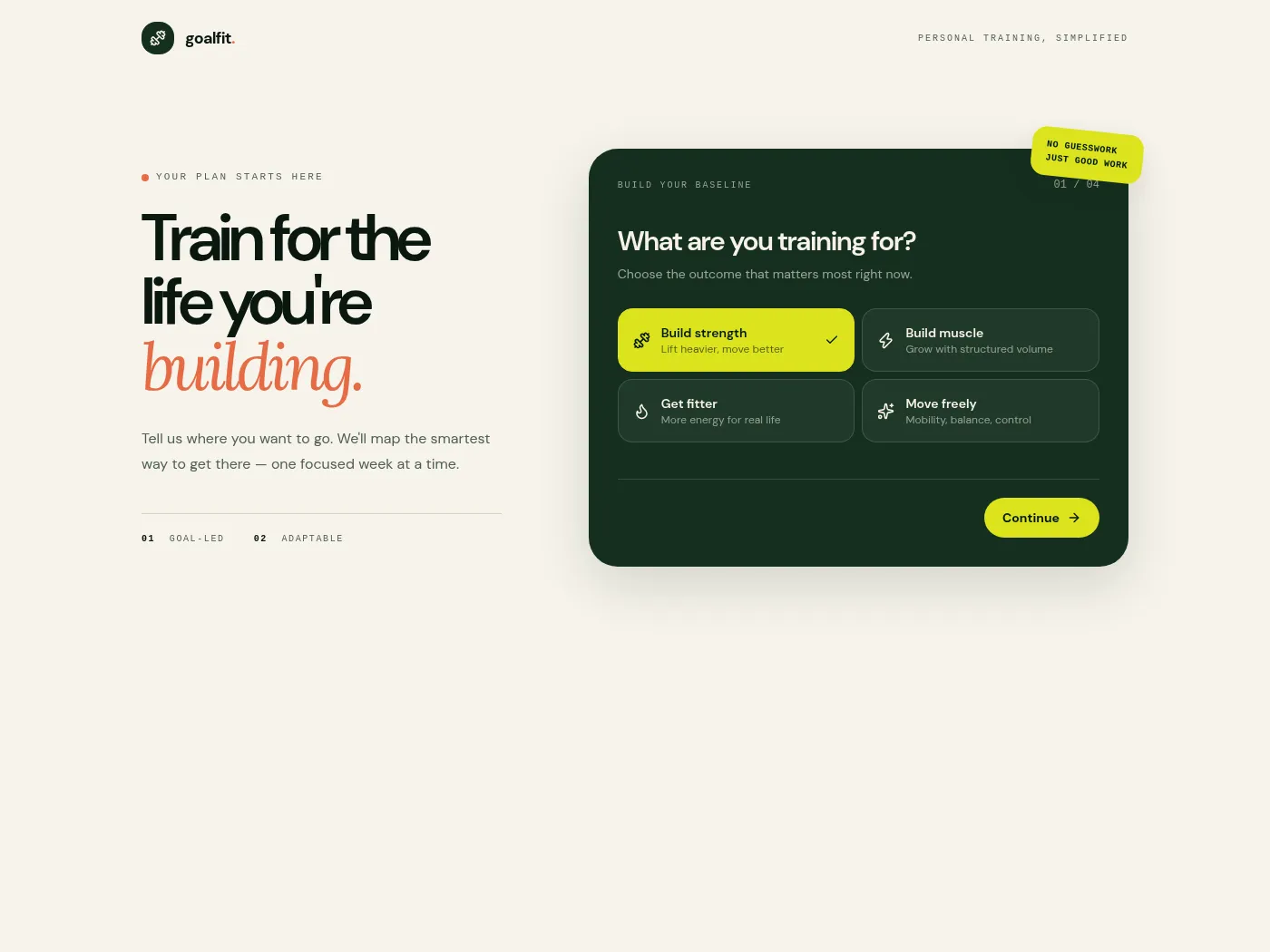 GoalFit Training Planner