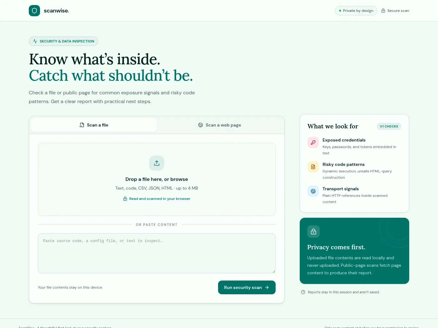 ScanWise Web Tool