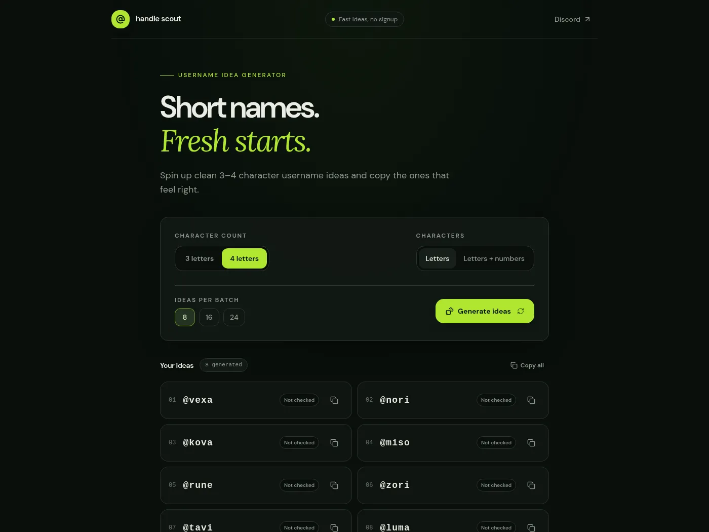 Discord Name Finder