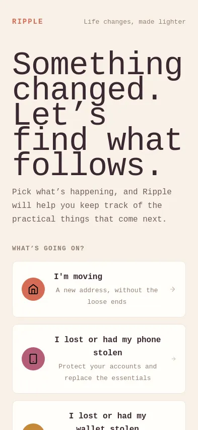 Ripple Life Checklist