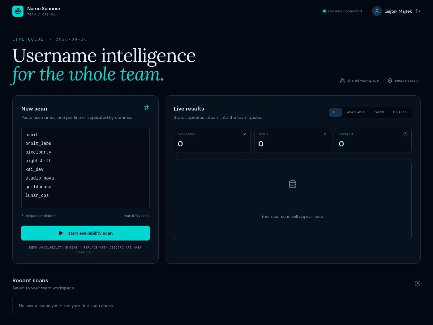 Discord Name Scanner