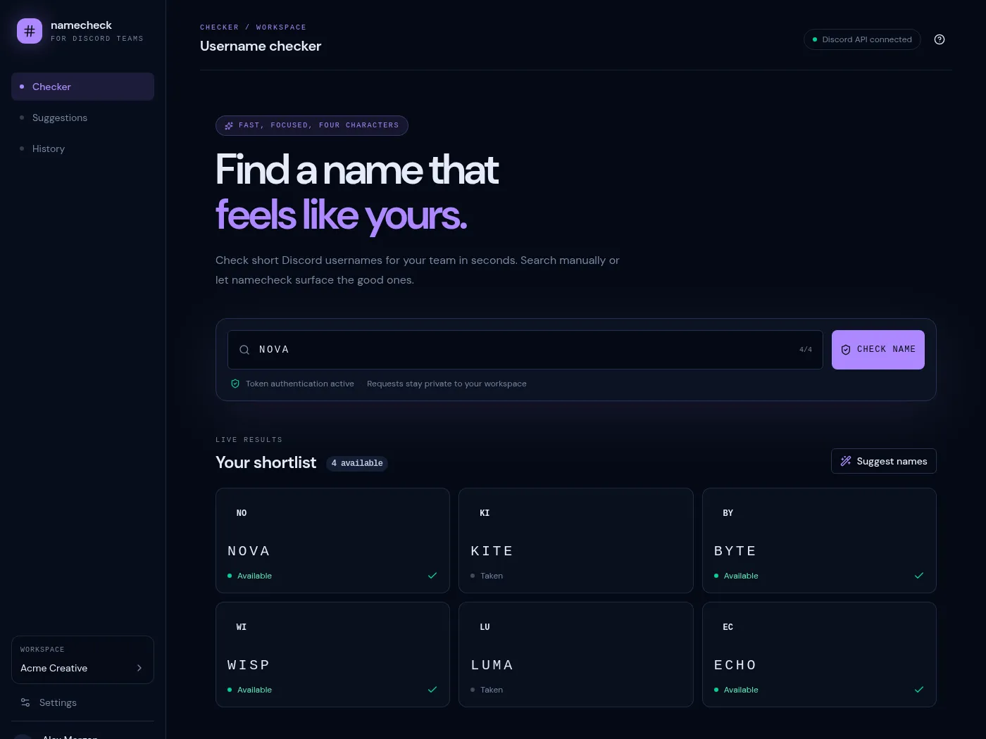 Discord Name Checker