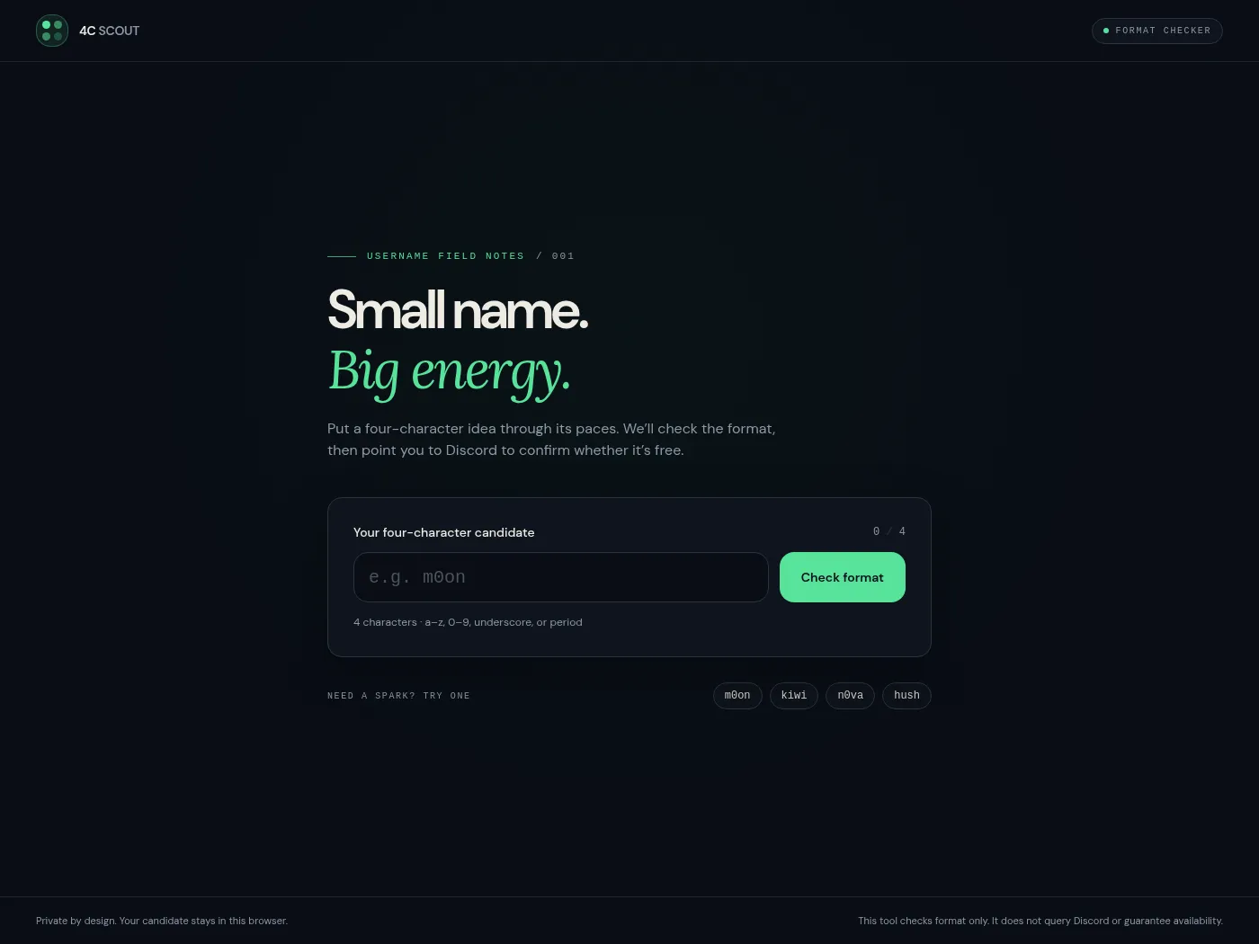 4C Discord Username Checker