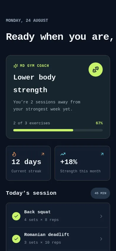 MD Gym WhatsApp Coach