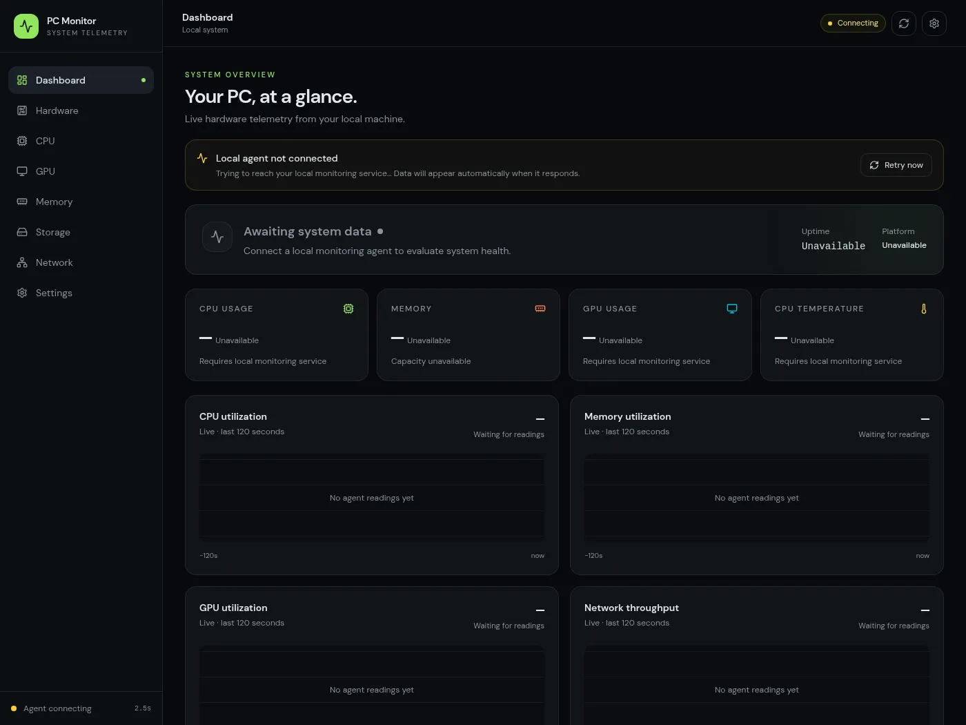 PC Monitor Dashboard