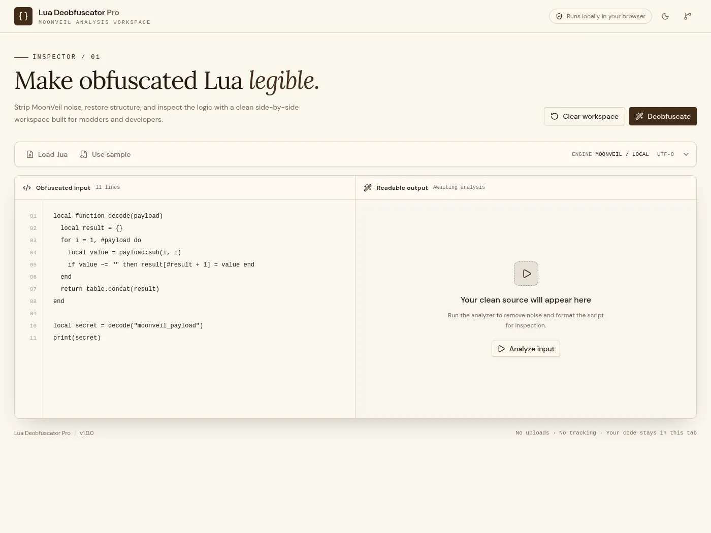 Lua Deobfuscator Pro