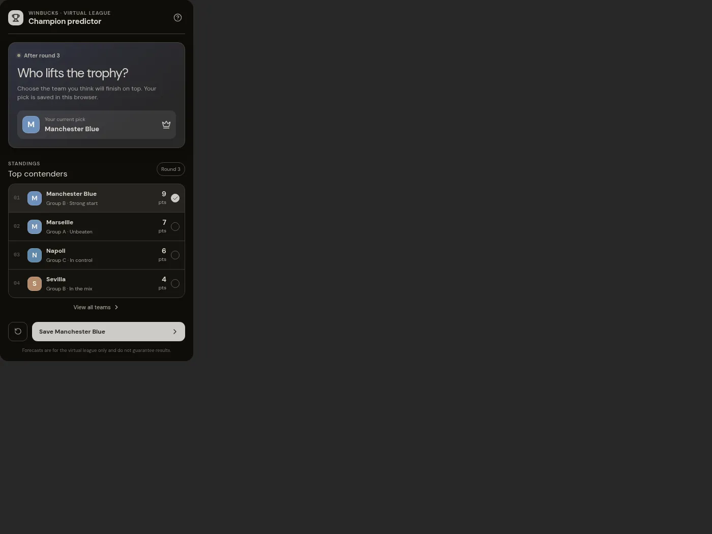 Champ League Predictor