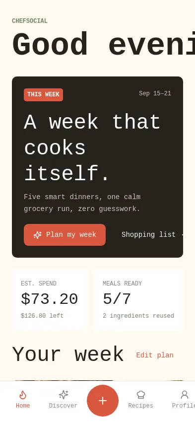 ChefSocial AI Meal Planner