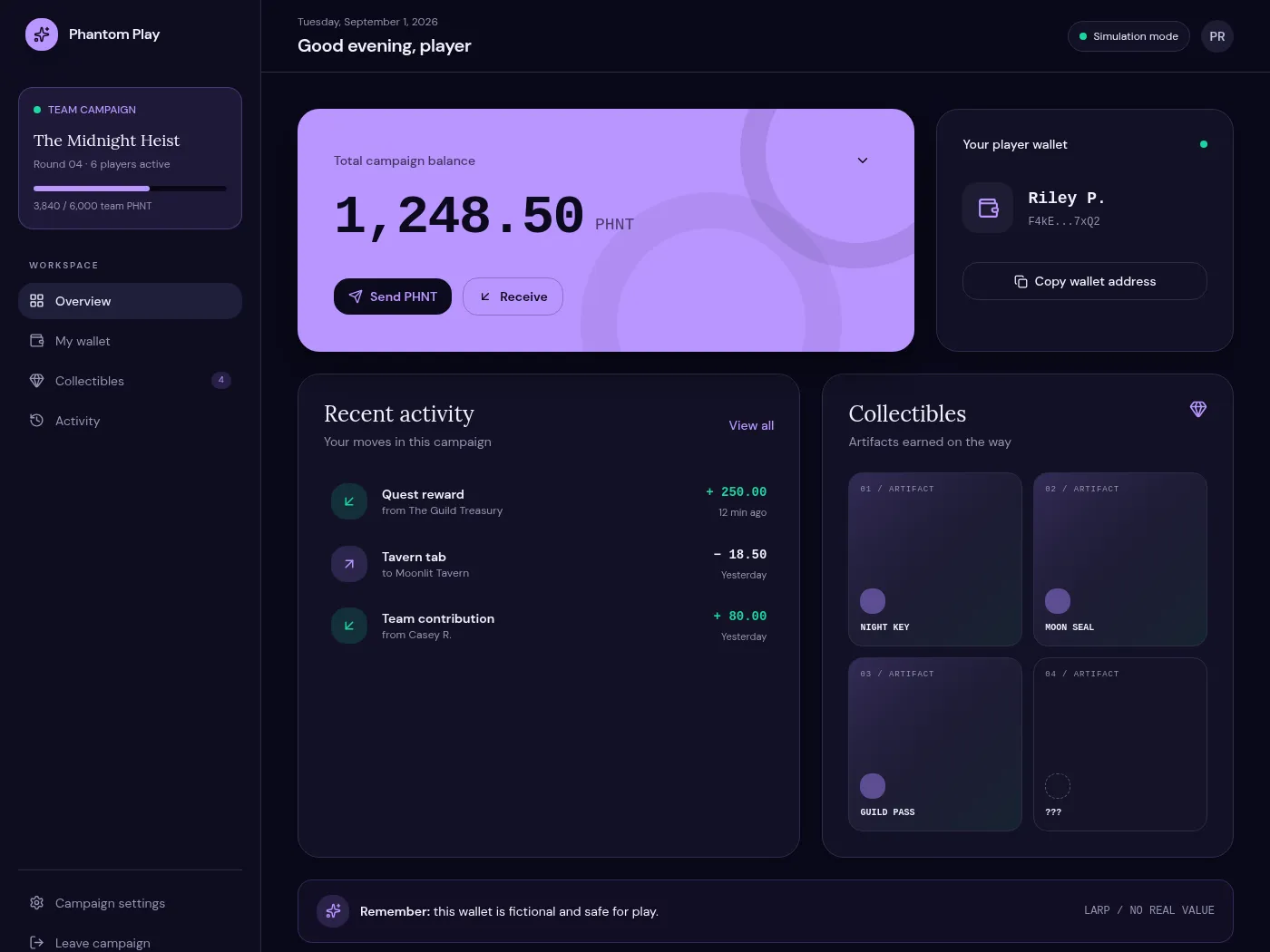 LARP Phantom Wallet Sim