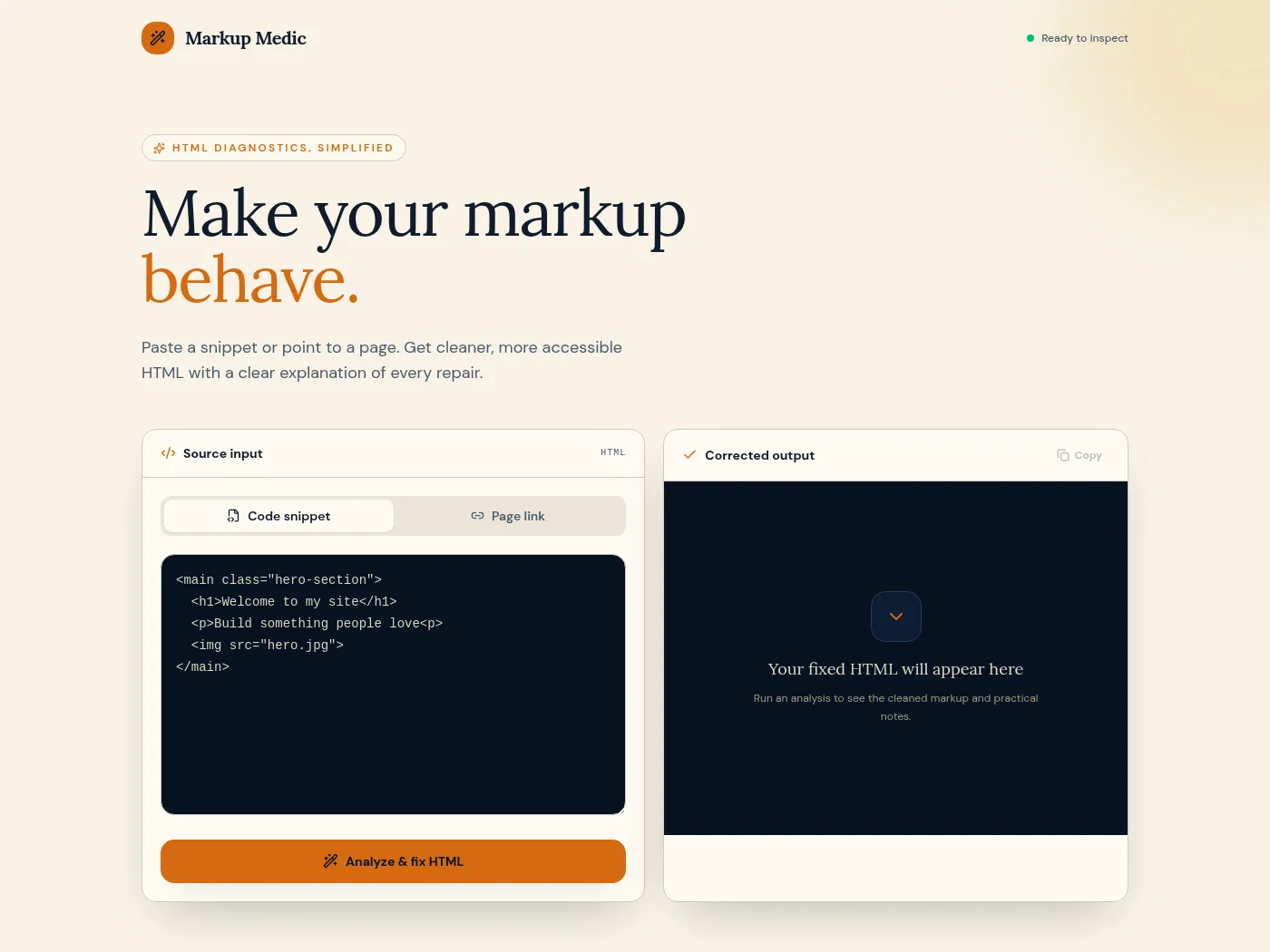 HTML Code Fixer