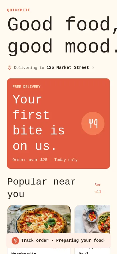 QuickBite Ordering App
