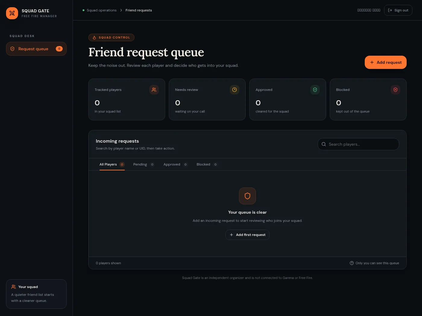 Free Fire Friend Manager