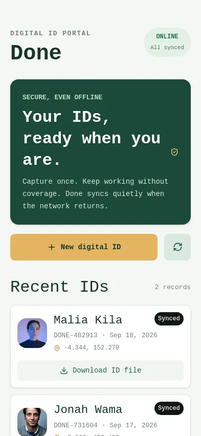 Done ID Portal