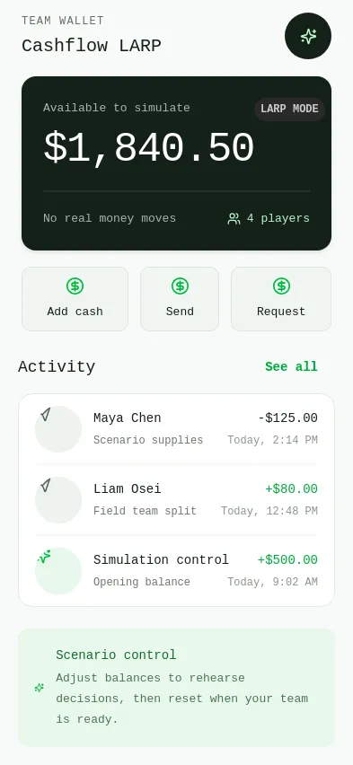 LARP Cash Flow Simulator