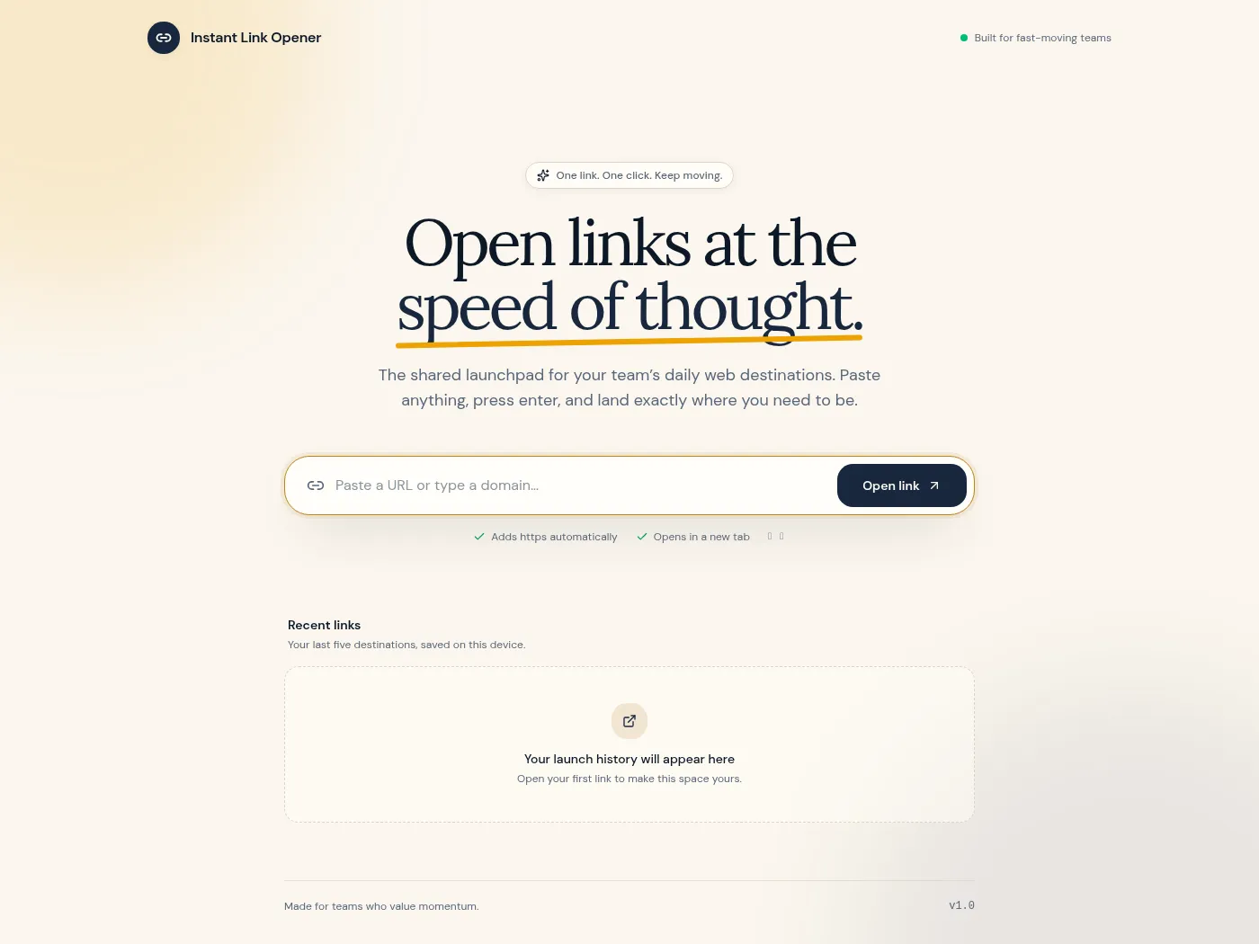 Instant Link Opener