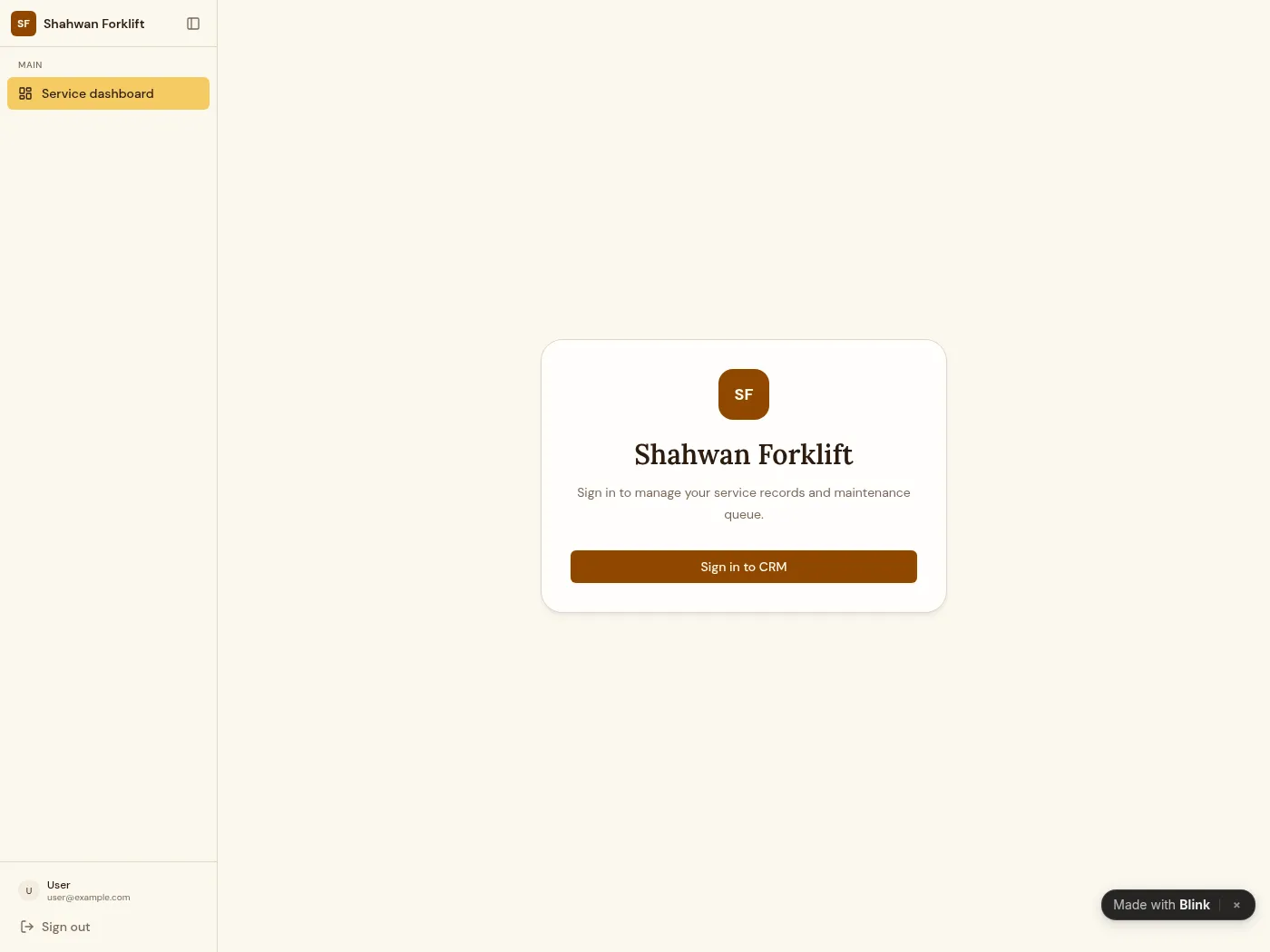 Shahwan Forklift CRM