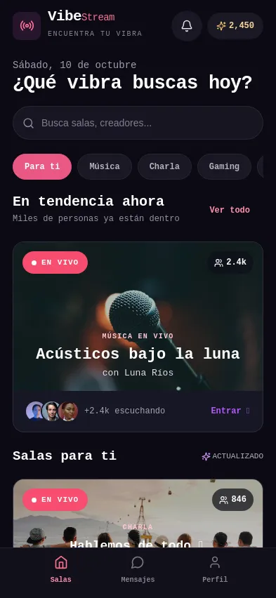 VibeStream Social Live App