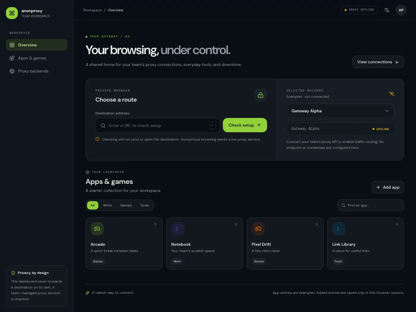 AnonProxy Hub