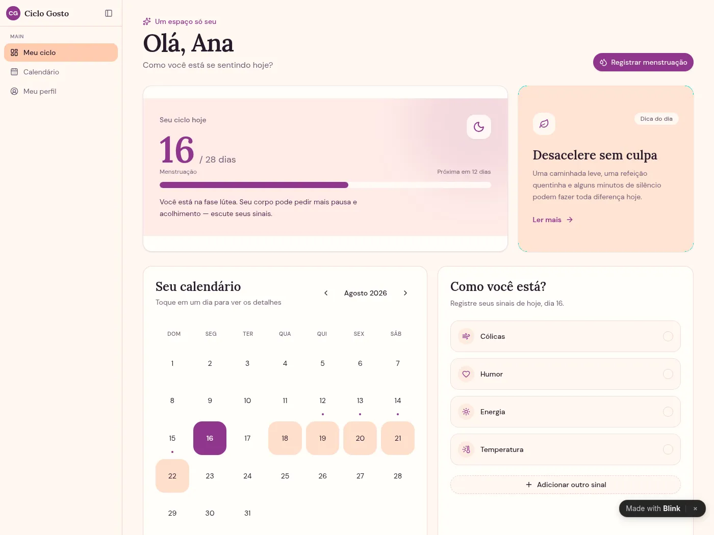 Ciclo Gosto App