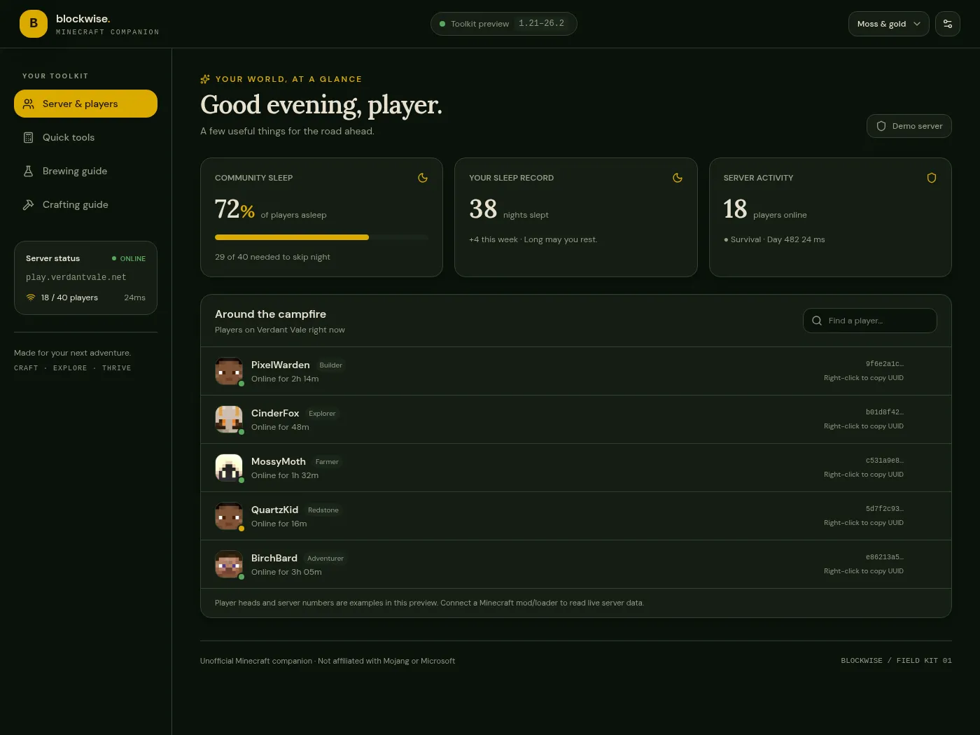 Minecraft Stats Toolkit