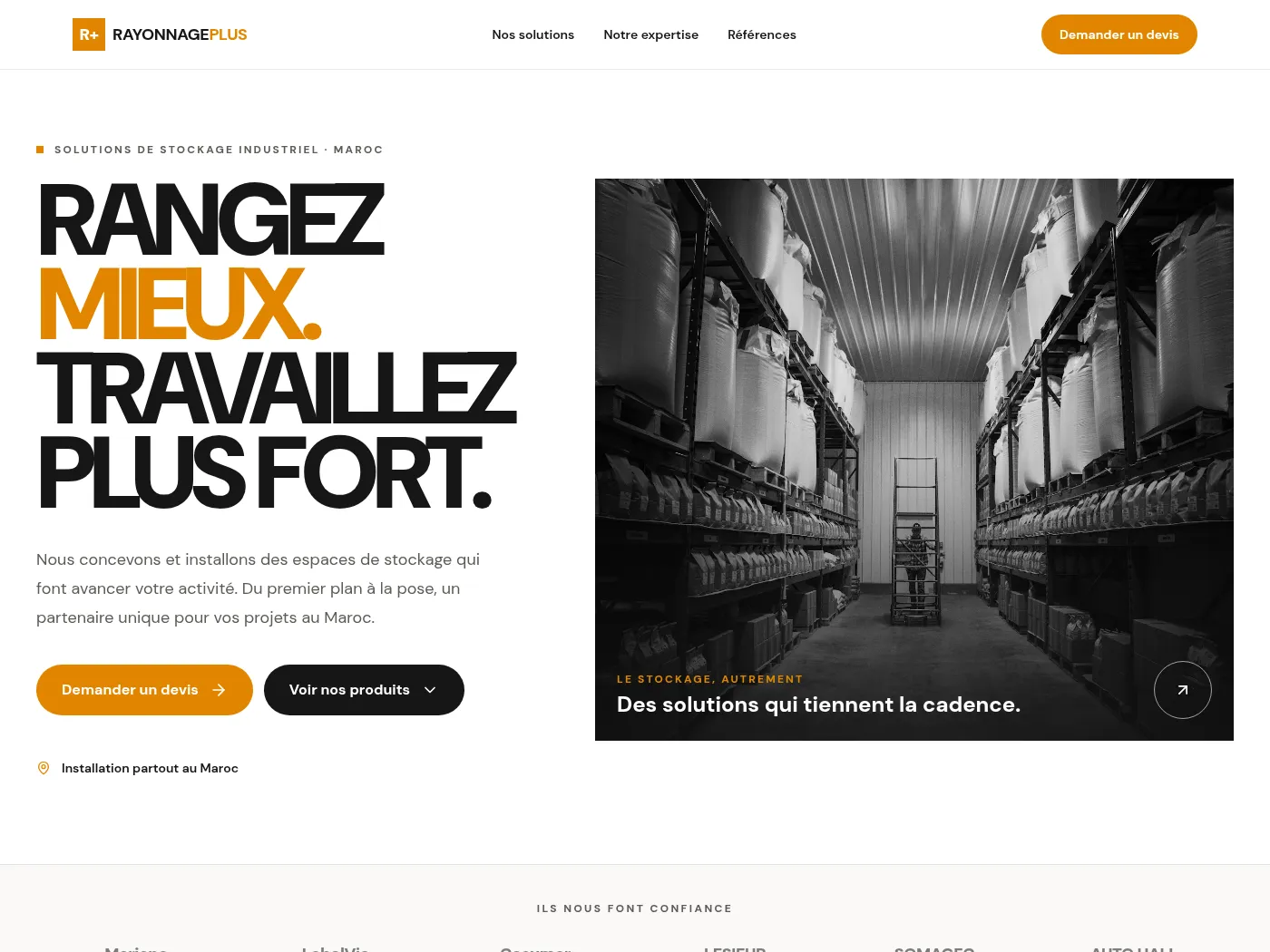 RayonnagePlus Landing Page