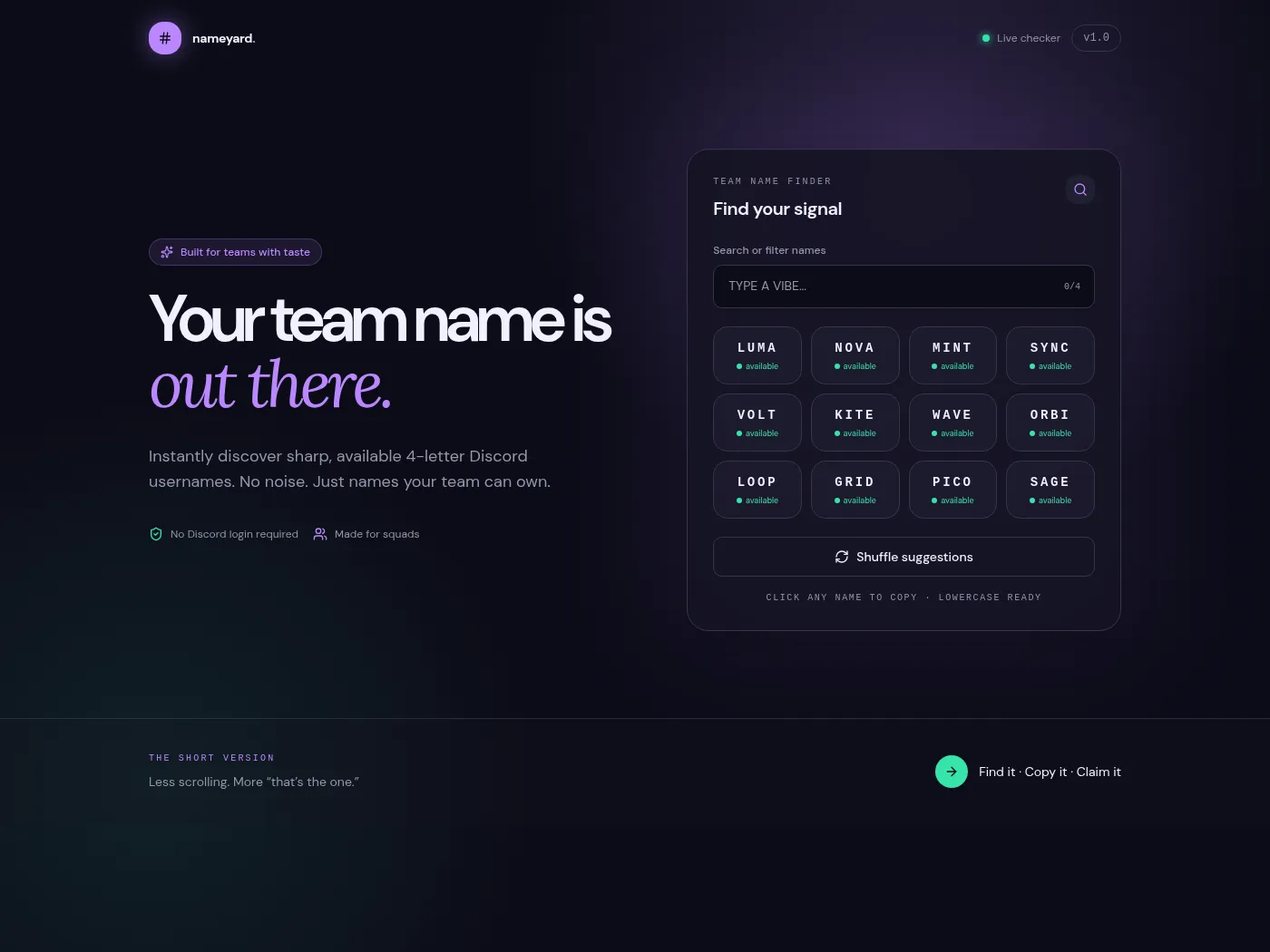 Discord Name Finder