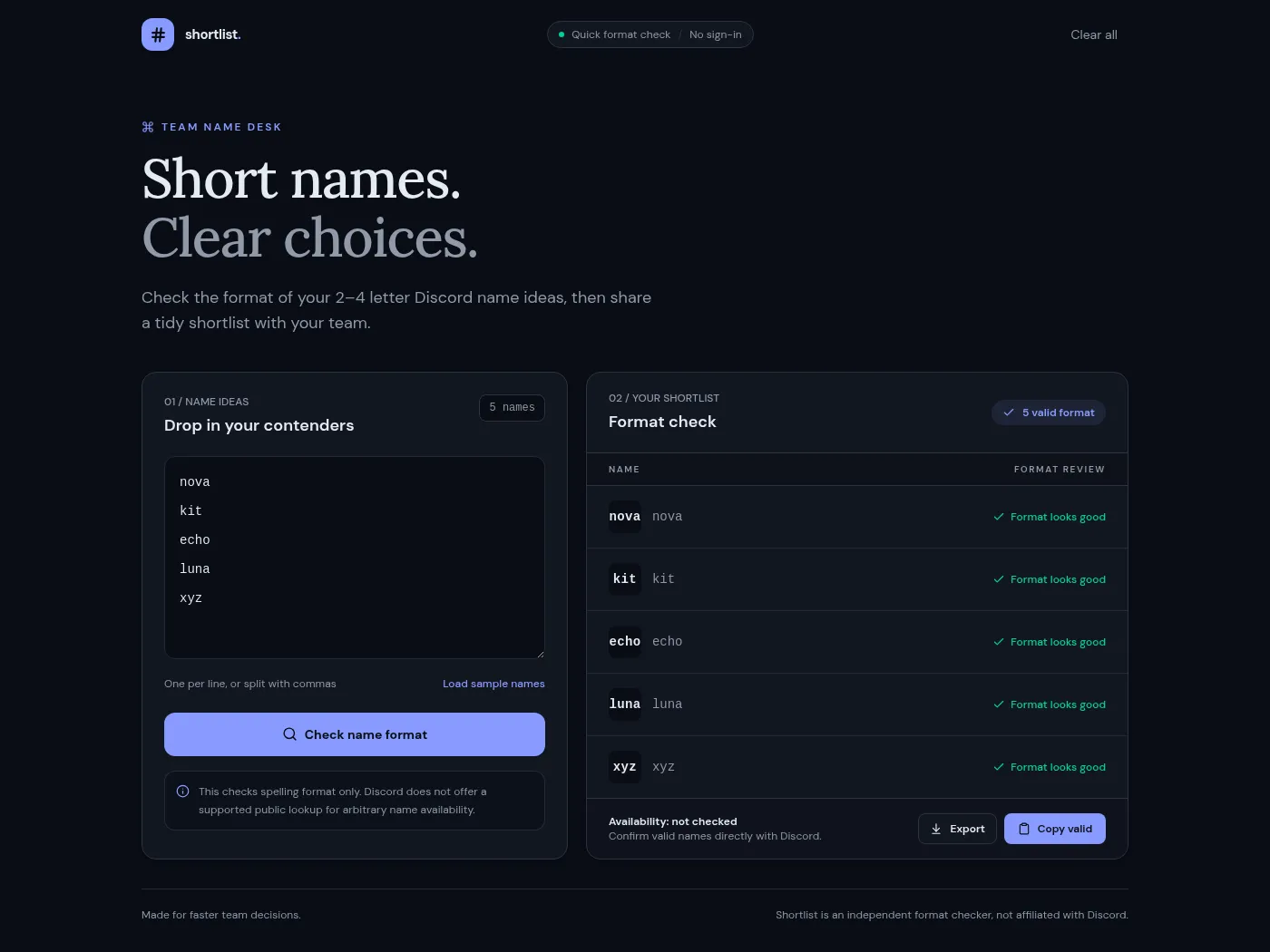Discord Name Checker