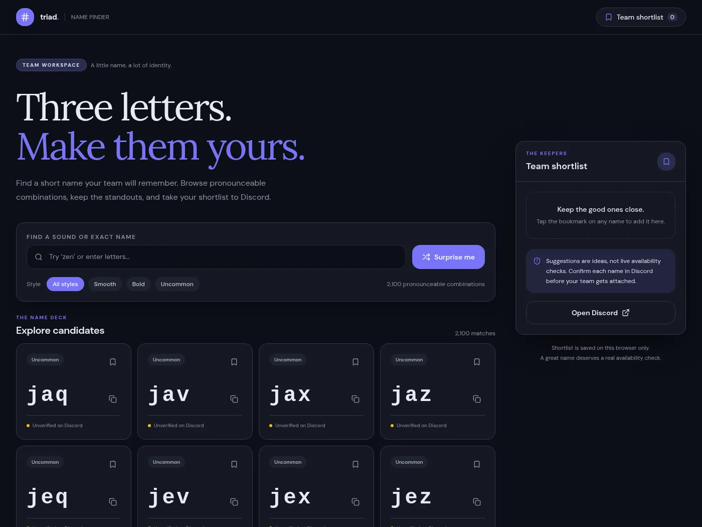Discord Name Finder