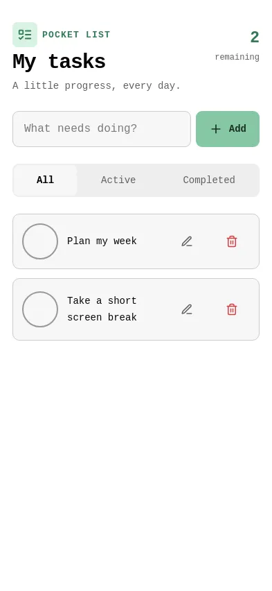 Pocket List