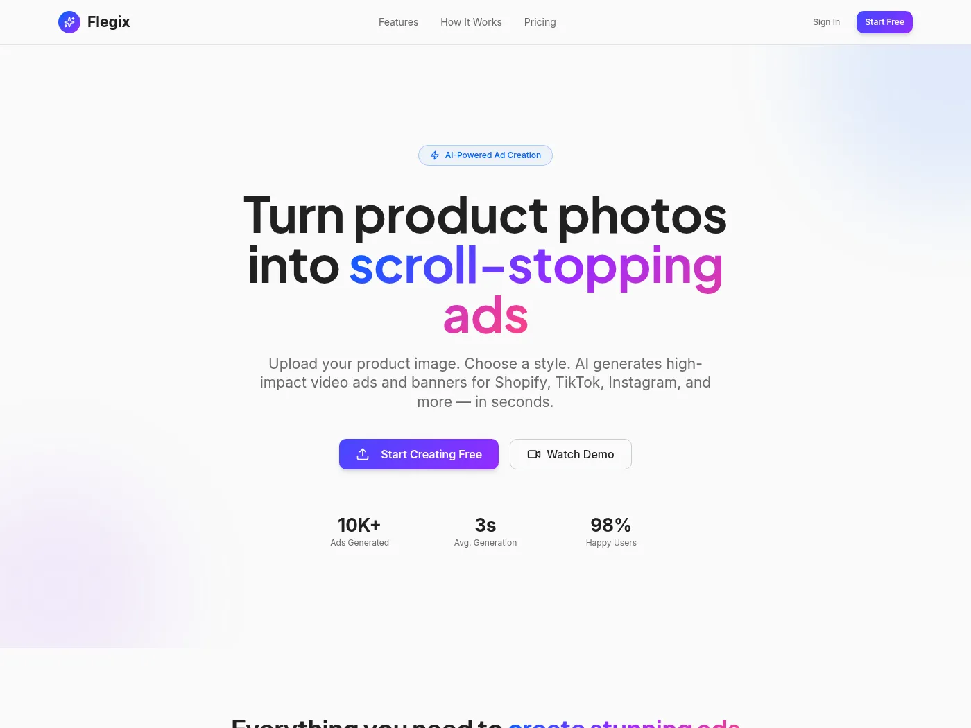 Flegix AI Ad Creator