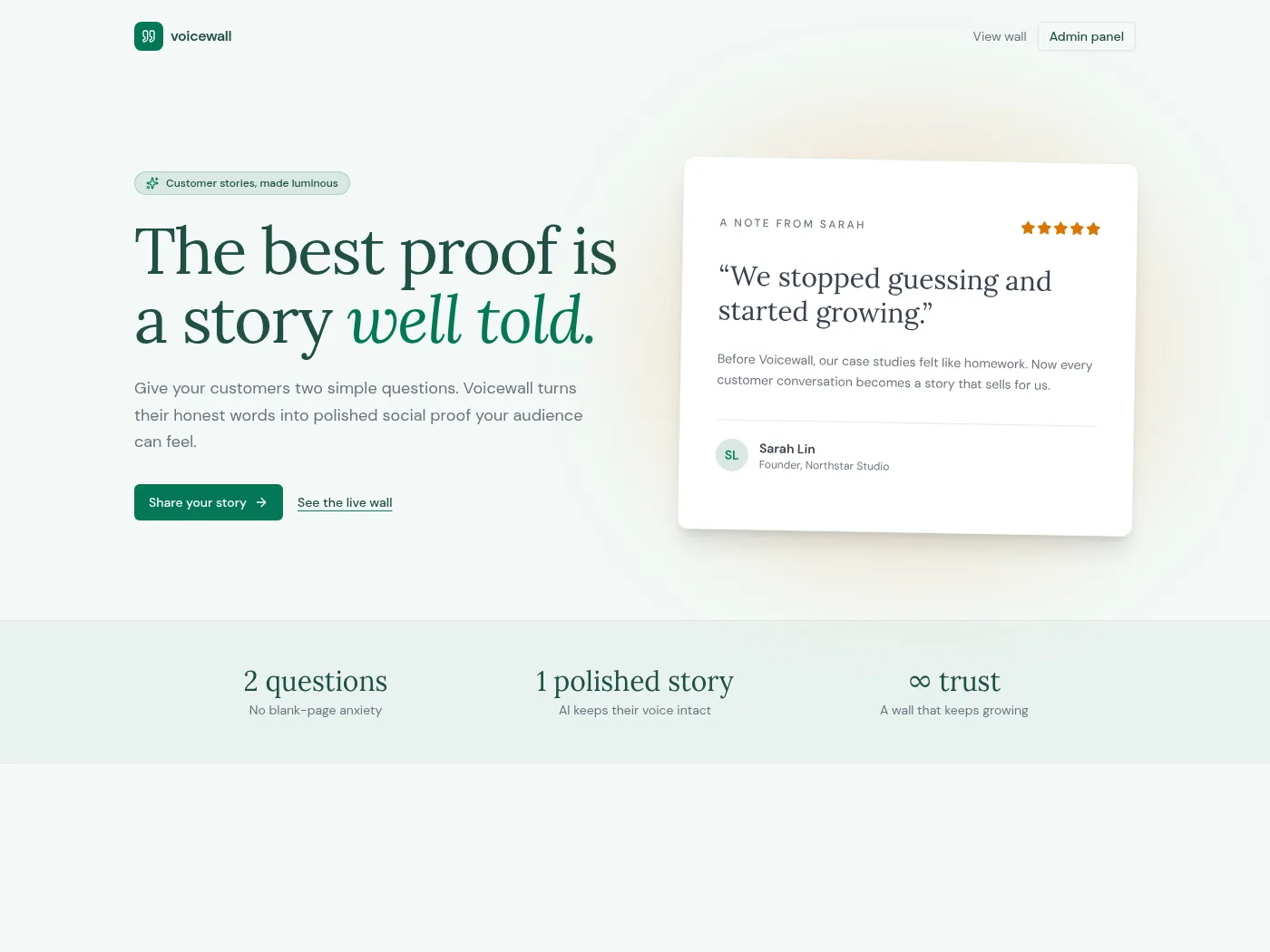 AI Testimonial Wall