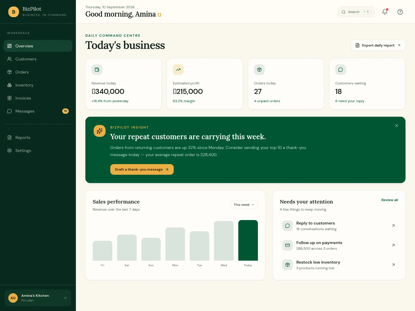 BizPilot AI Assistant