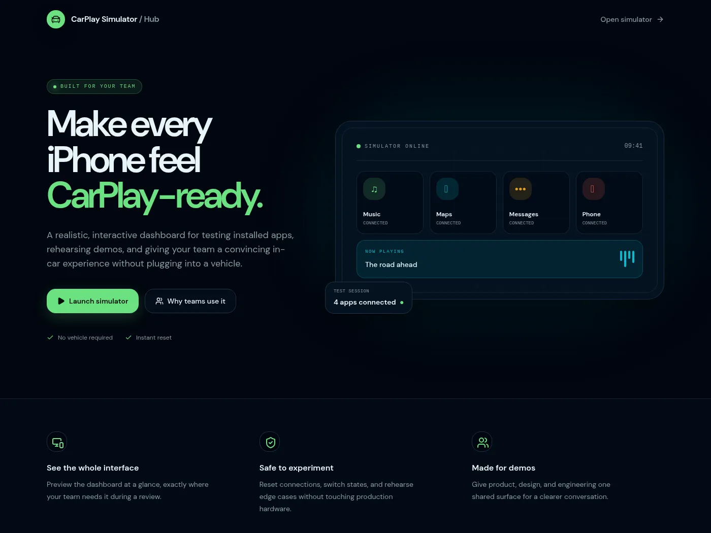 CarPlay Simulator Hub