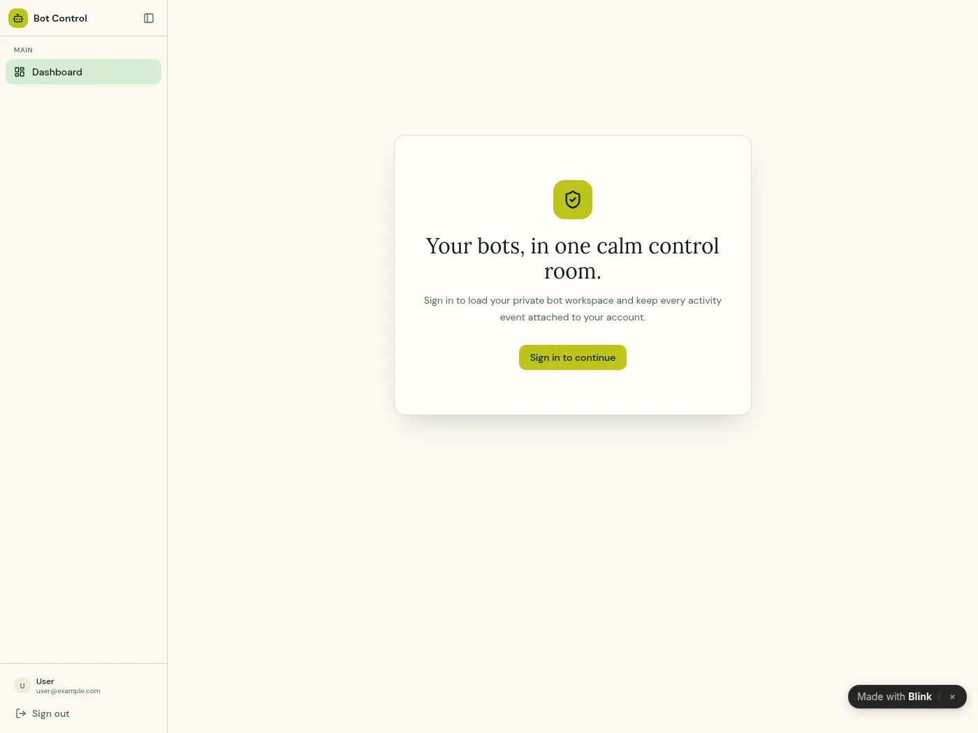 Bot Control Panel