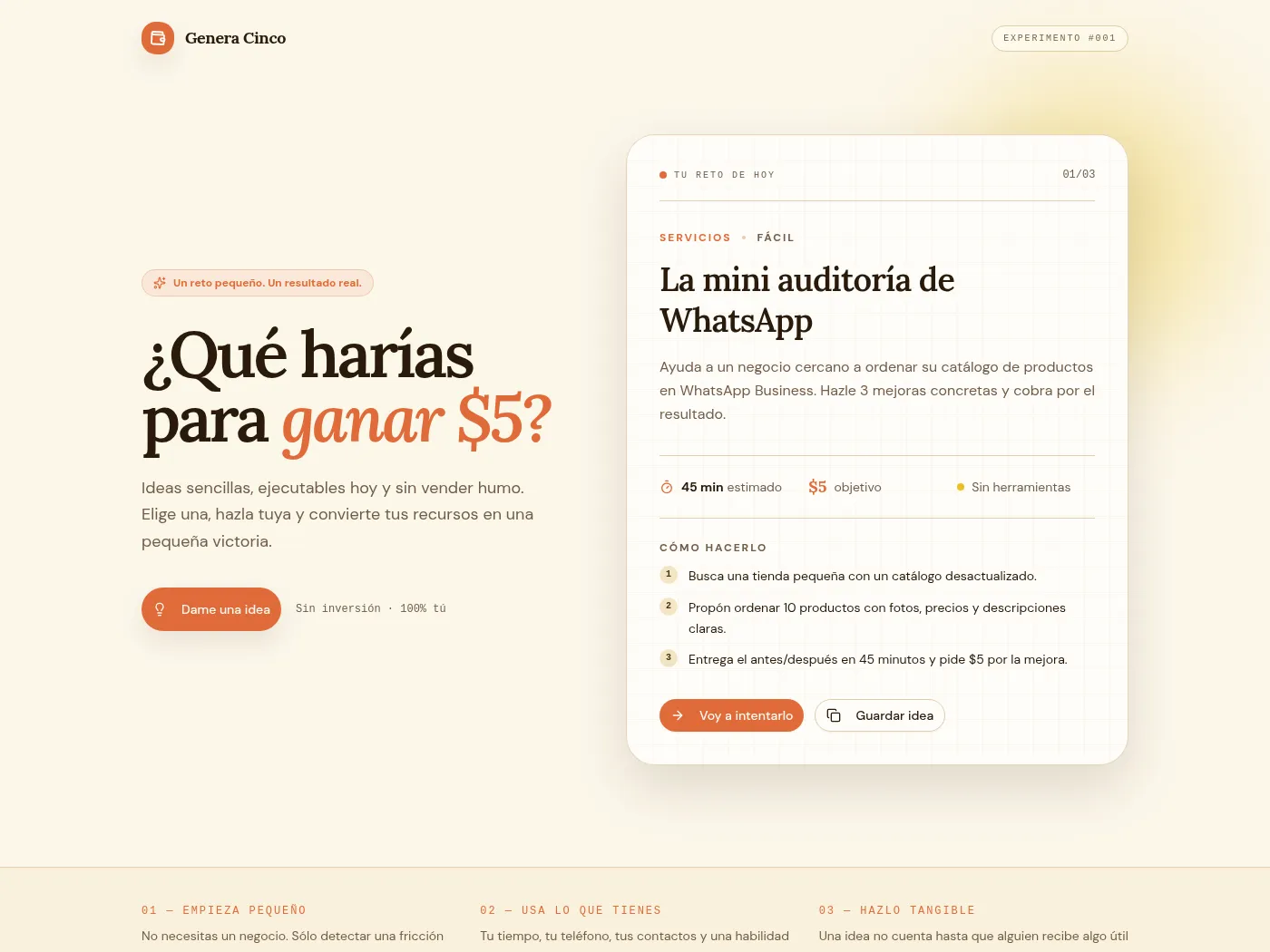 Genera Cinco Dólares