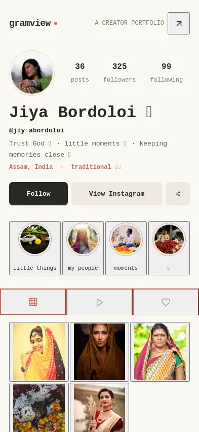 GramView Portfolio App