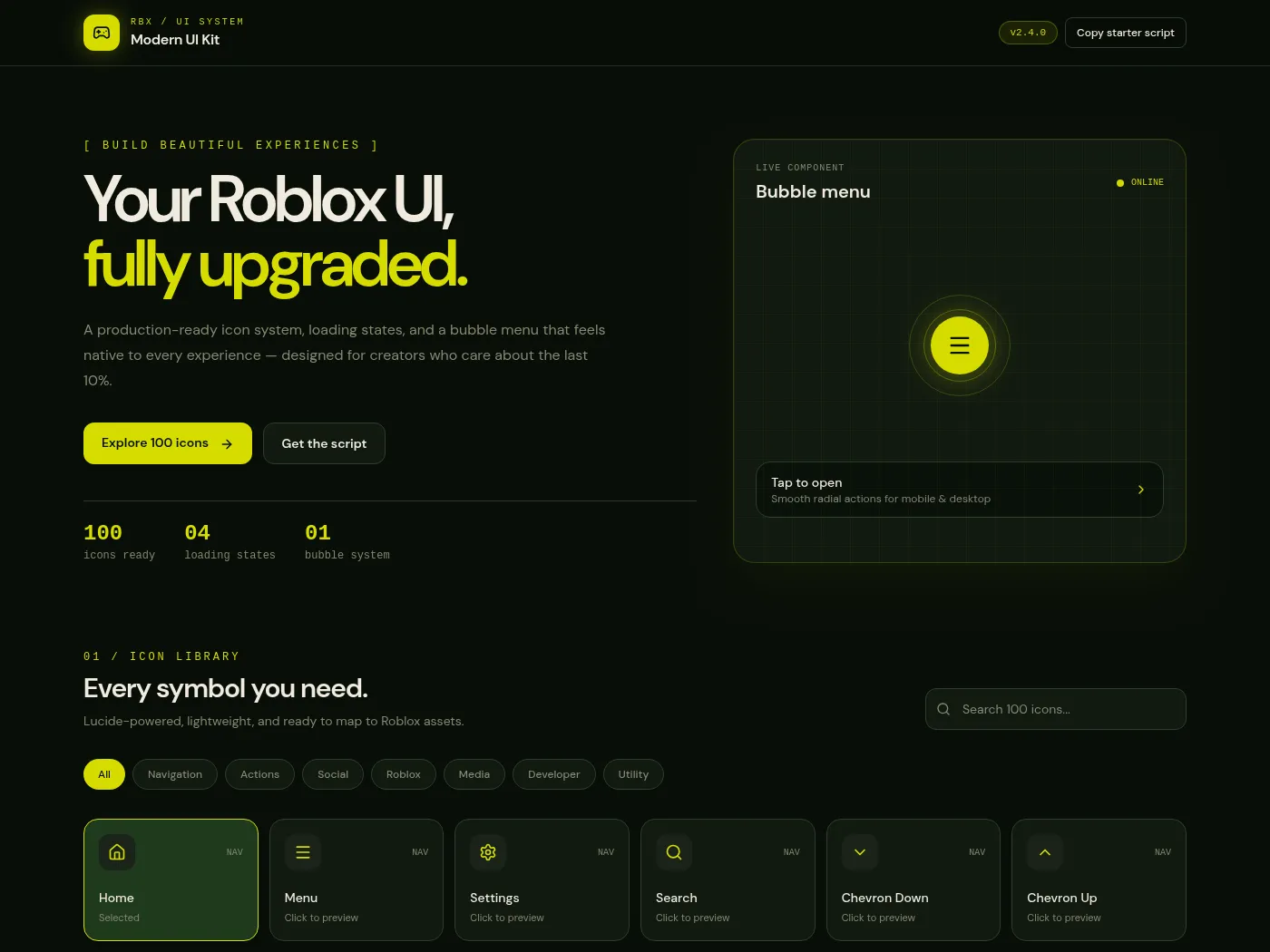 Roblox Modern UI Kit