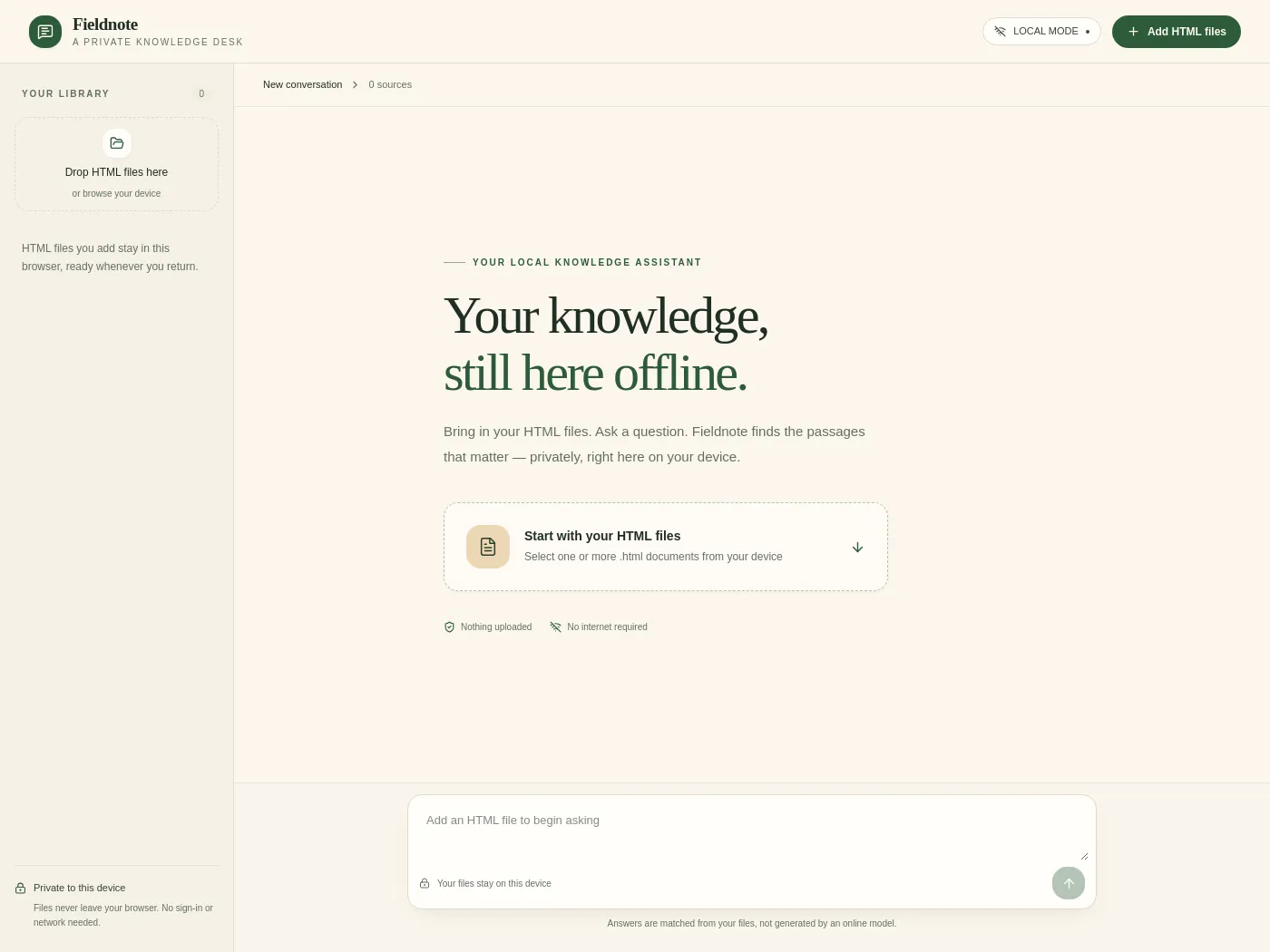 Offline HTML Chatbot