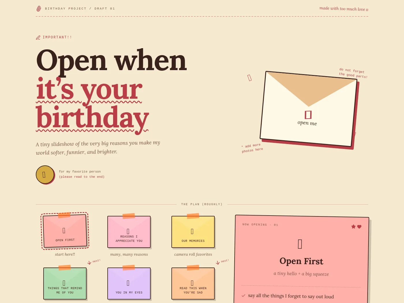 Handmade Birthday Envelope Show