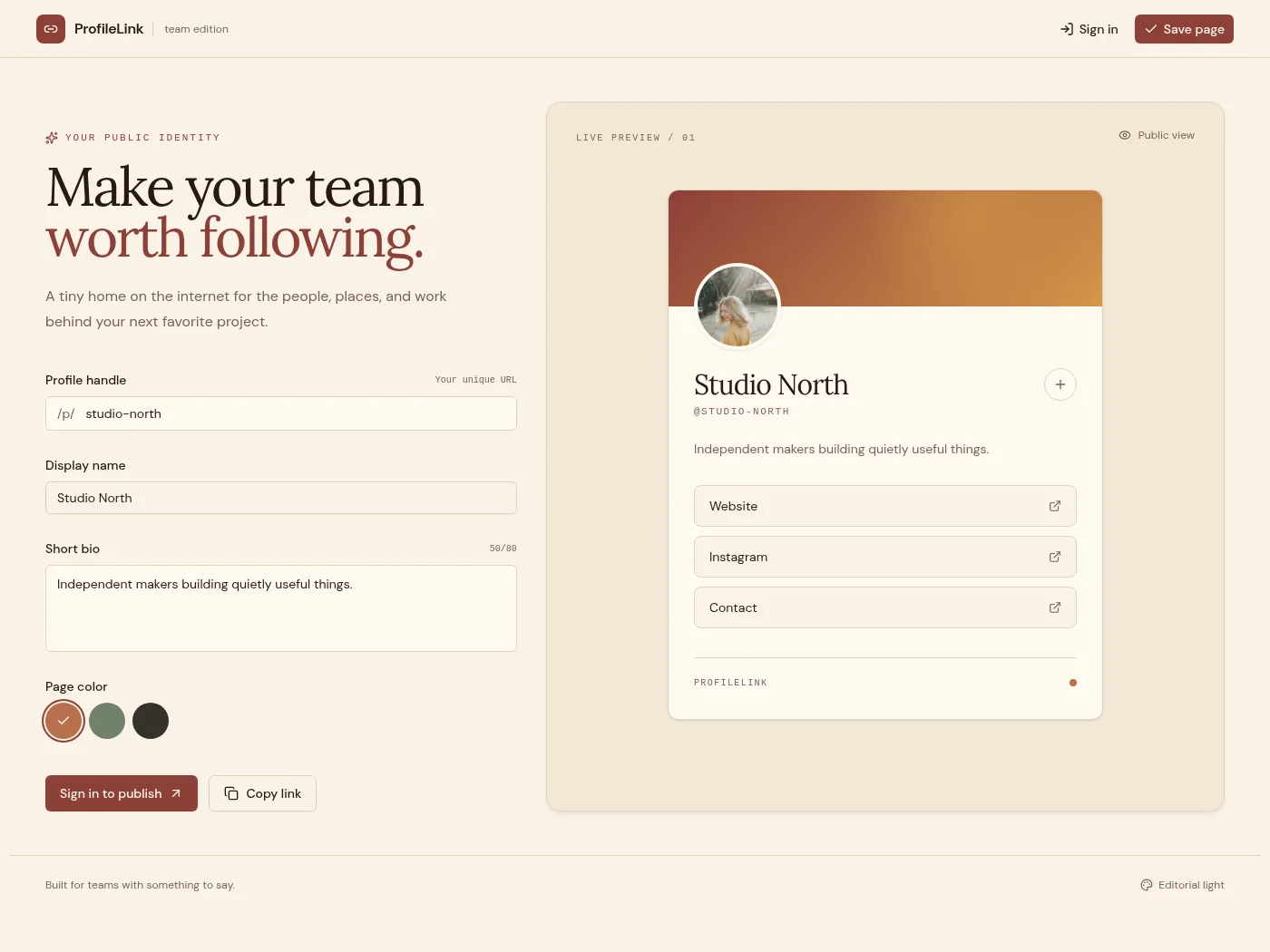 ProfileLink Maker