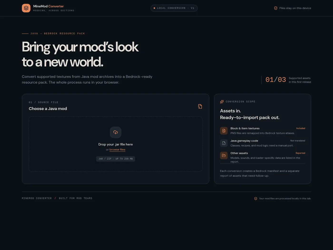 MineMod Converter