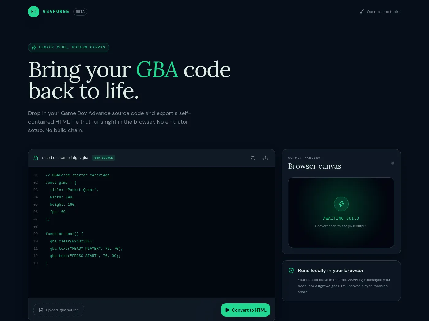 GBA to HTML Converter