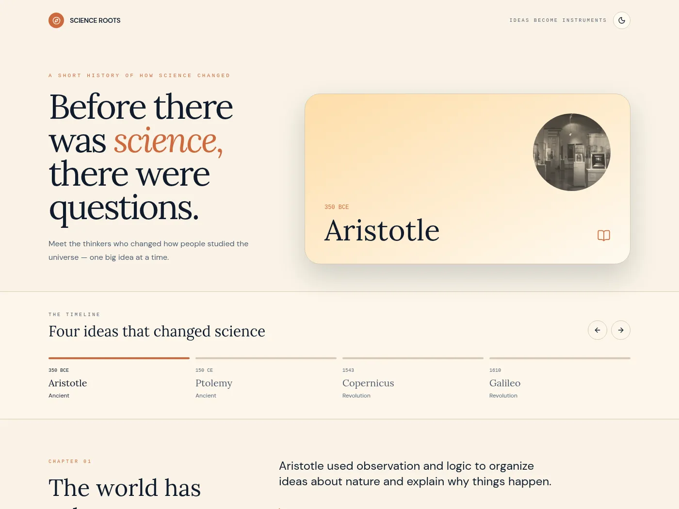 Science Roots Timeline